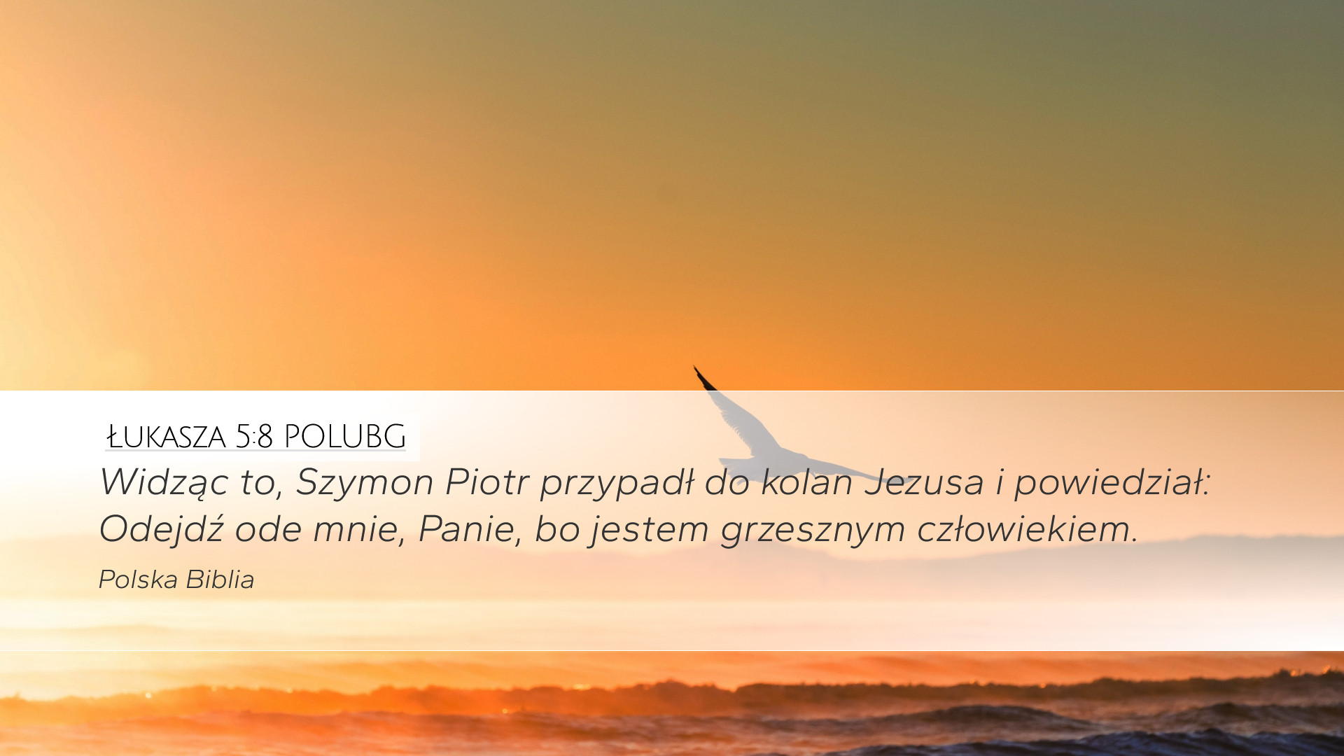 Łukasza 5:8 POLUBG Desktop Wallpaper - Widząc to, Szymon Piotr przypadł ...
