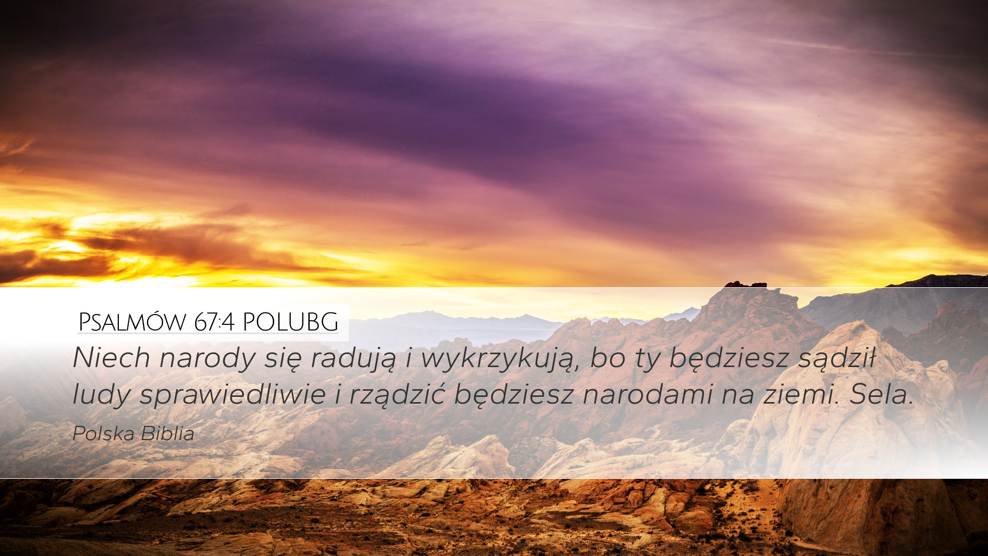 Psalmów 67:4 POLUBG Desktop Wallpaper - Niech narody się radują i ...