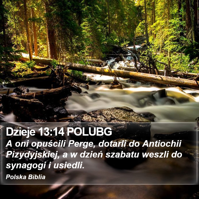 Dzieje 13:14 POLUBG - A oni opuścili Perge, dotarli do Antiochii