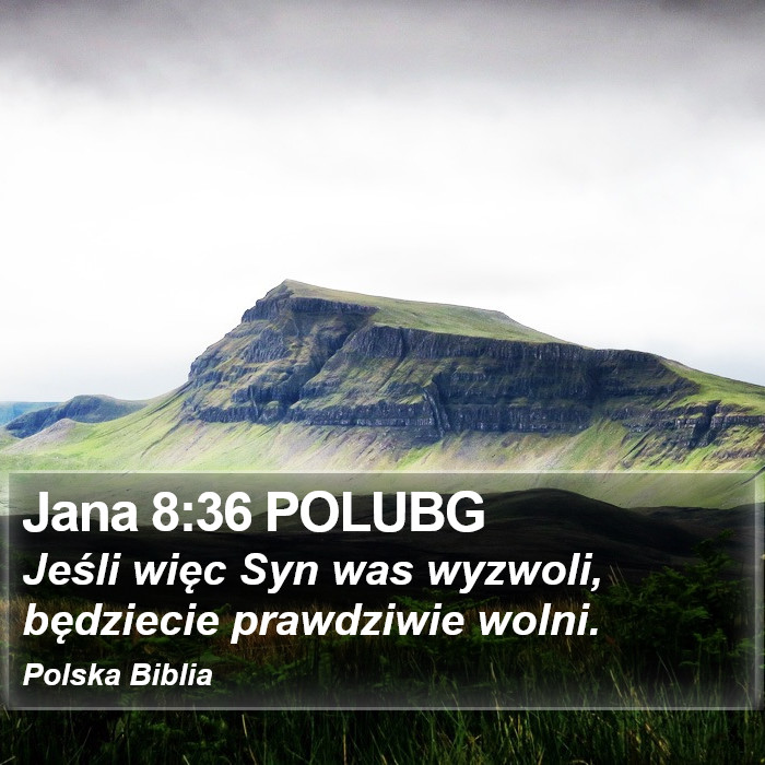 Jana 8:36 POLUBG - Jeśli więc Syn was wyzwoli, będziecie