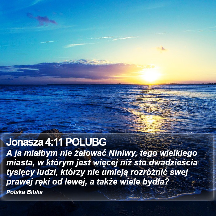 Jonasza 4:11 POLUBG - A ja miałbym nie żałować Niniwy, tego