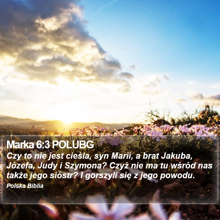 Marka 6:3 POLUBG - Czy to nie jest cieśla, syn Marii, a brat