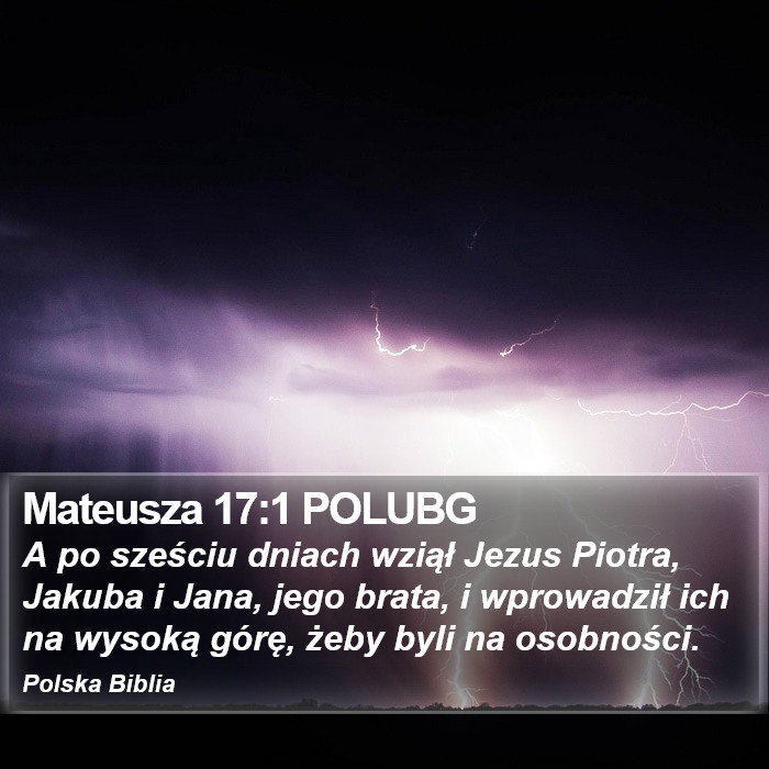 Mateusza 17:1 POLUBG - A po sześciu dniach wziął Jezus Piotra, Jakuba