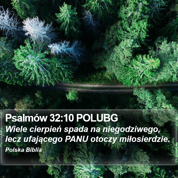 Psalmów 32:10 POLUBG - Wiele cierpień spada na niegodziwego, lecz